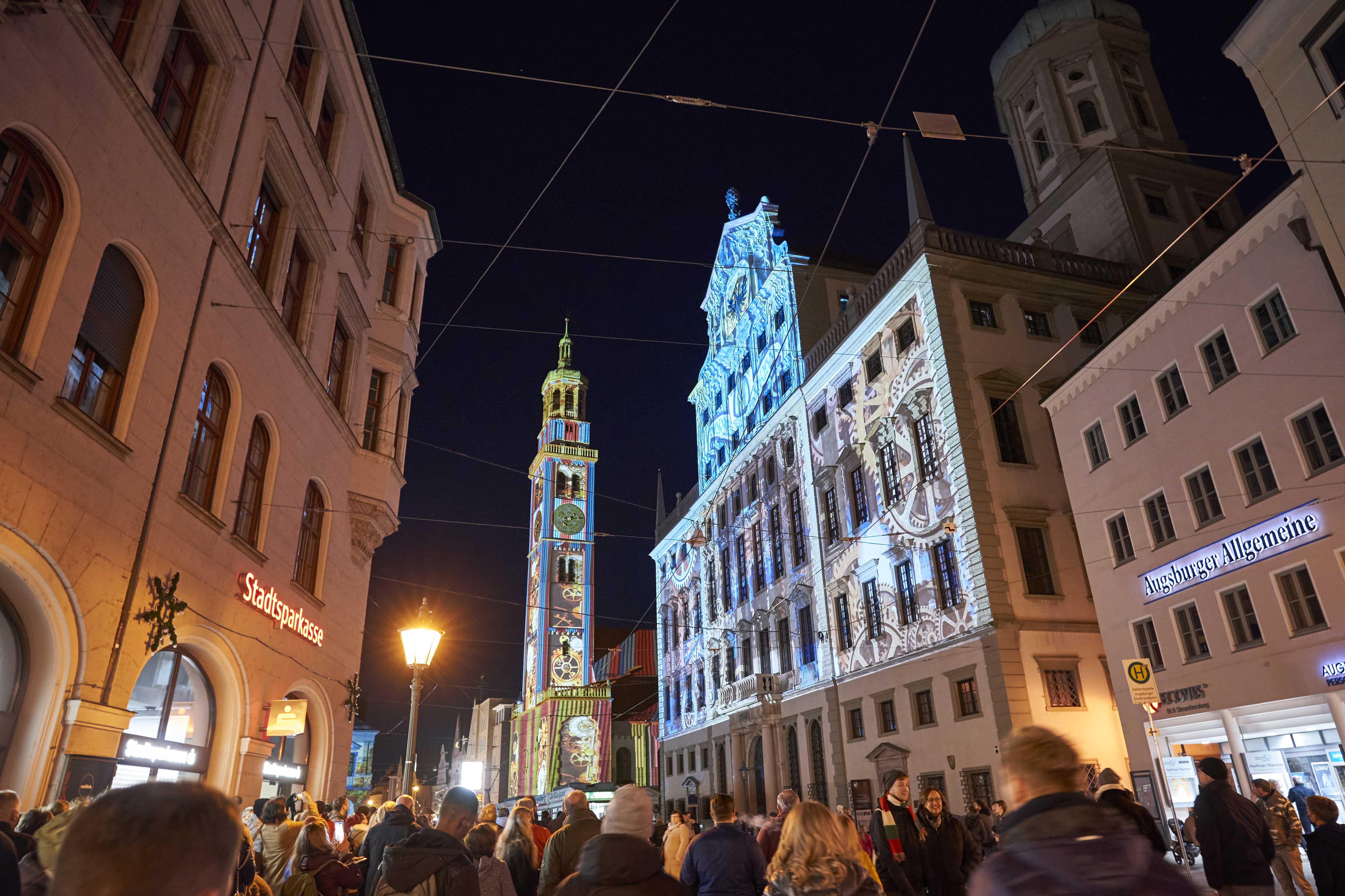 Elegantes Light Night Augsburg Fotos